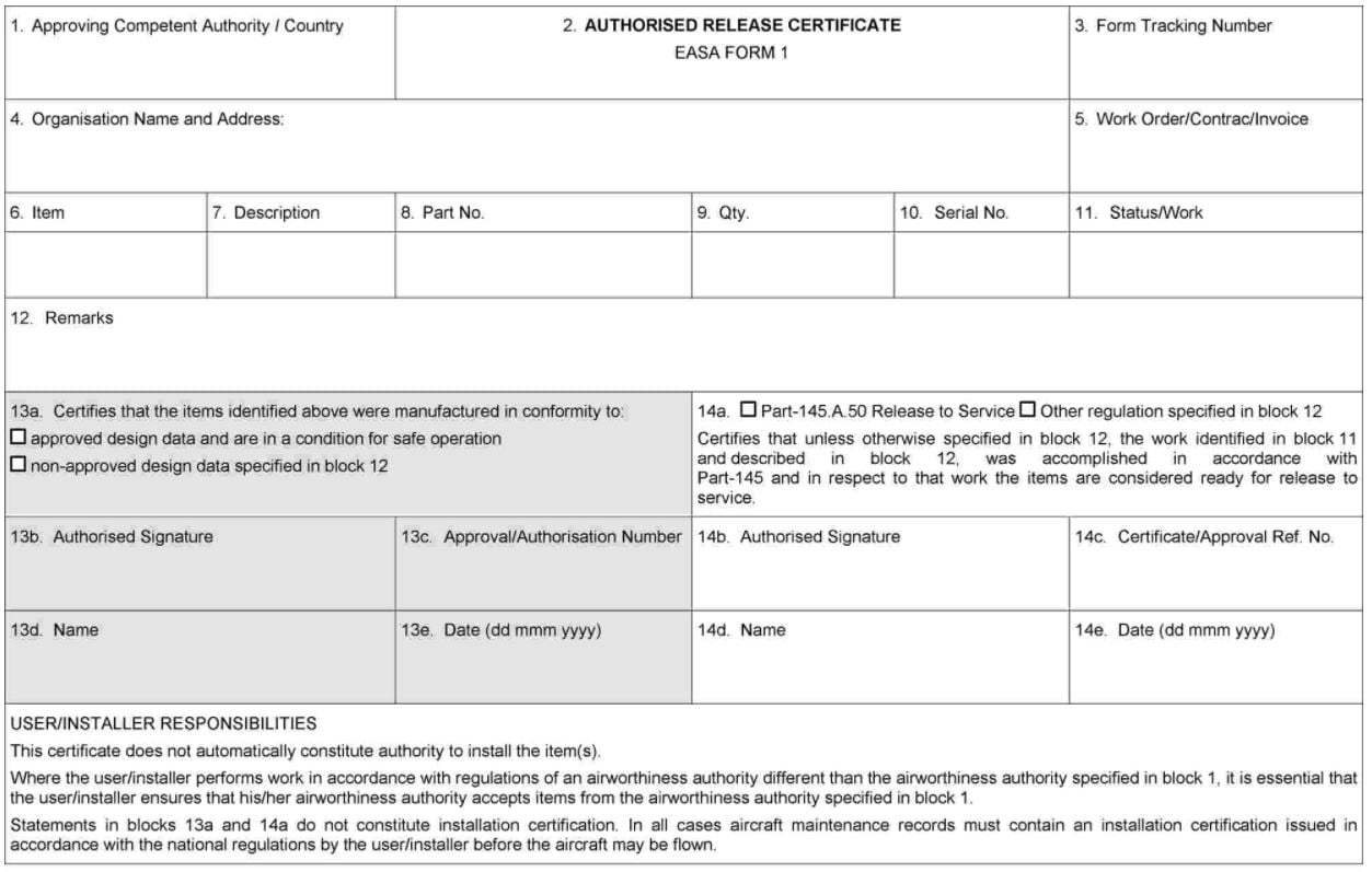 Component Release Certificates and Aircraft Records